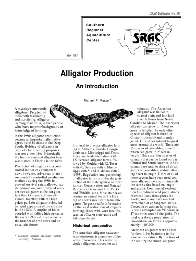 Alligator Production An Introduction | PDF | Nest | Endangered Species
