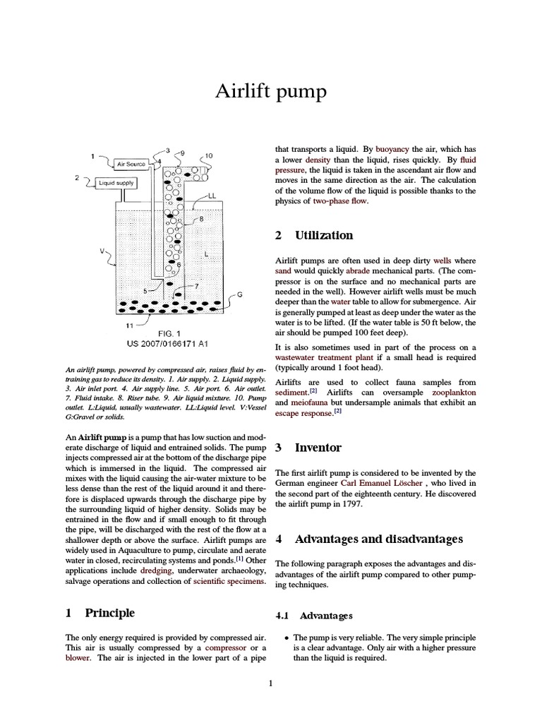 Airlift Pump | PDF | Gases | Gas Technologies