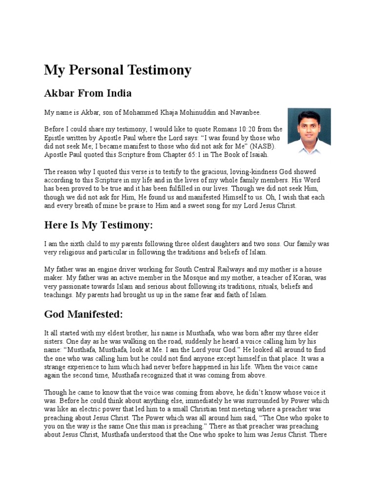 Personal Testimony of Leaving Islam | PDF | Muhammad | Jesus