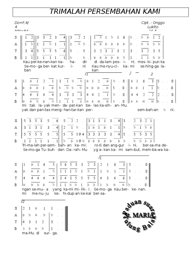 Trimalah Persembahan Kami | PDF