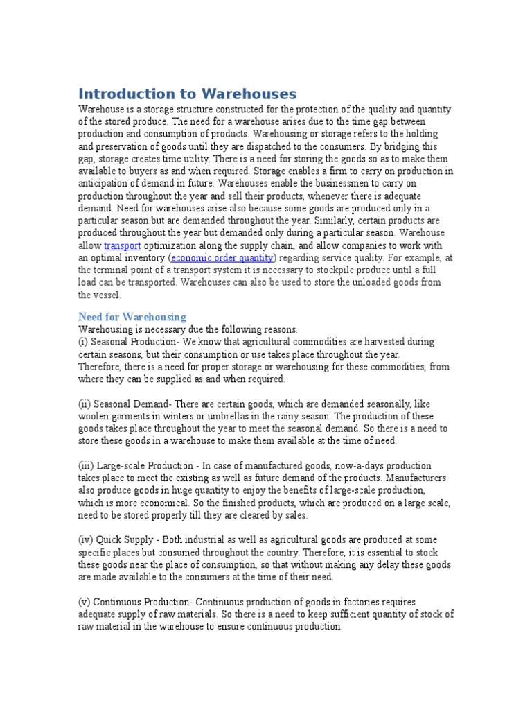 Introduction to Warehouses | Warehouse | Retail | Free 30-day Trial ...