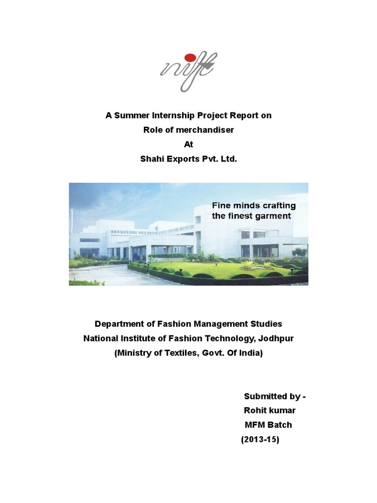 Final Shahi Report - Rohit | PDF | Textiles | Yarn