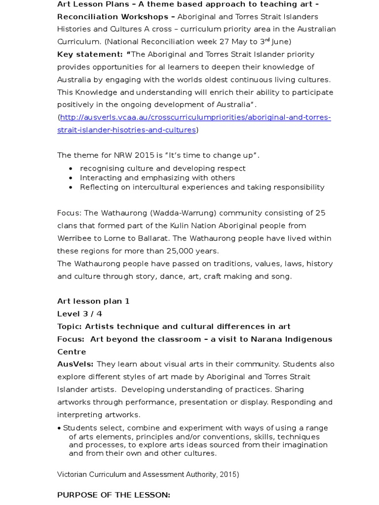 Aboriginal Art Lesson Plans for Schools | PDF | Indigenous Australians ...