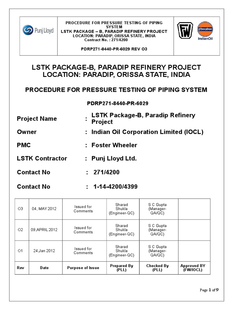 Pressure Testing | PDF | Leak | Valve