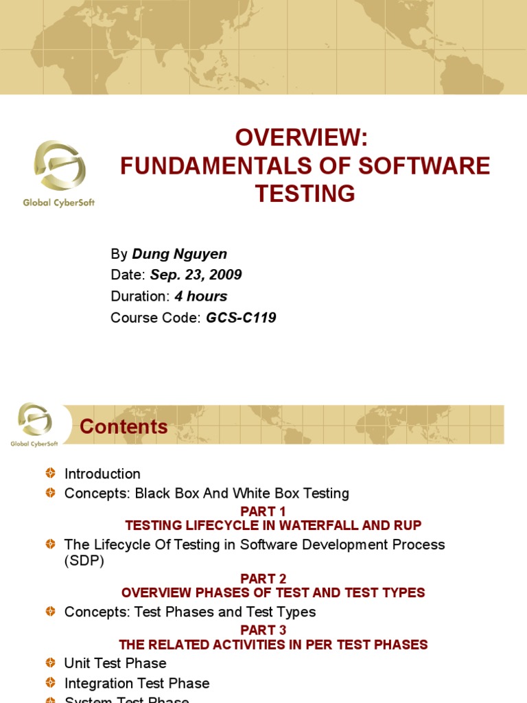 Fundamentals of Software Testing | Download Free PDF | Unit Testing ...