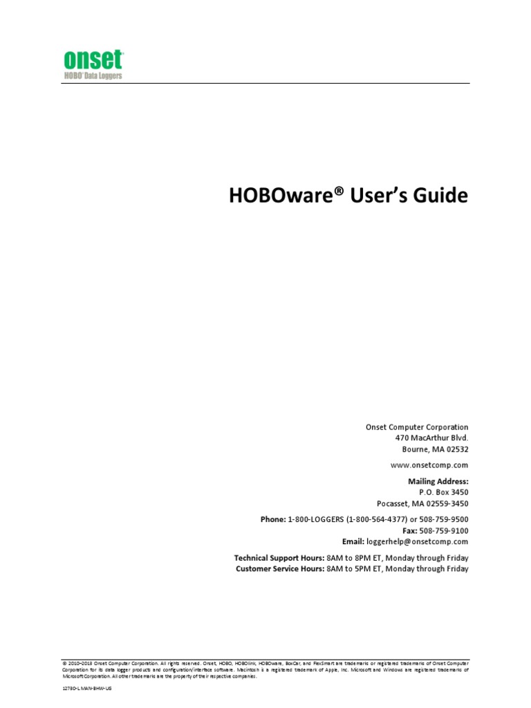 HOBOware User's Guide - 12730 | PDF | Installation (Computer Programs ...