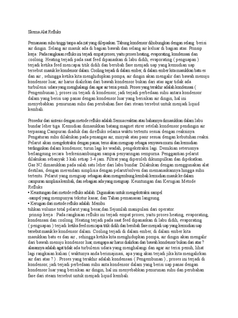 Skema Alat Refluks | PDF