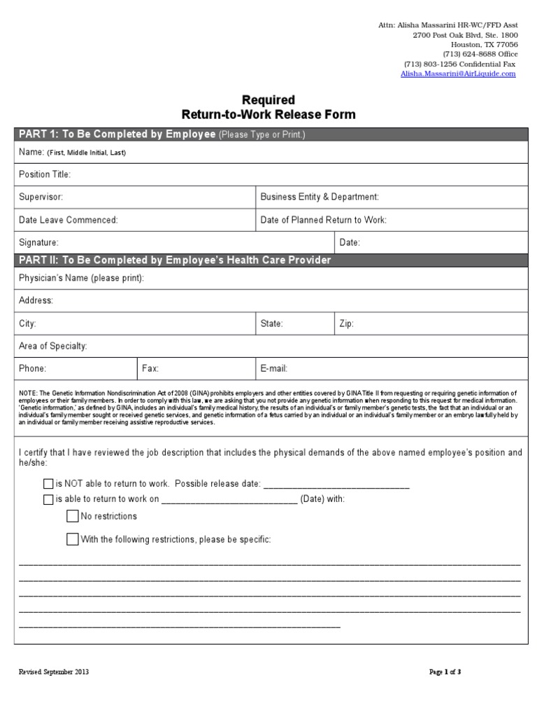 RTW Form With Functional Capabilities - CURRENT | PDF | Medicine ...