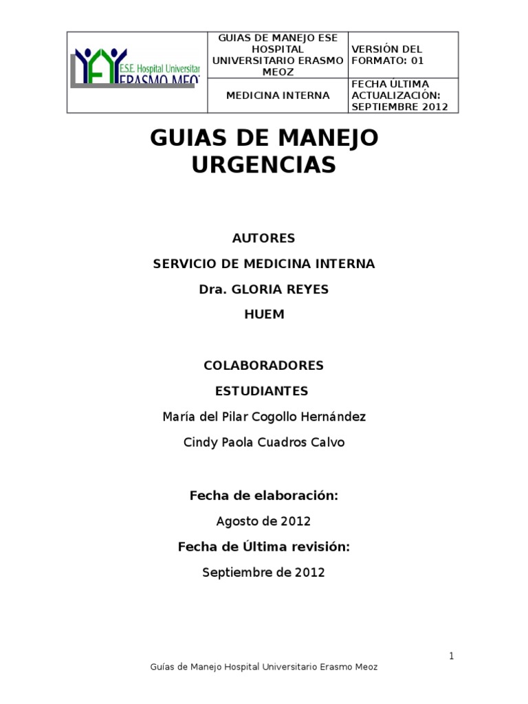 Guia de Manejo Ivu Ese Hospital Universitario Erasmo Meoz | PDF ...