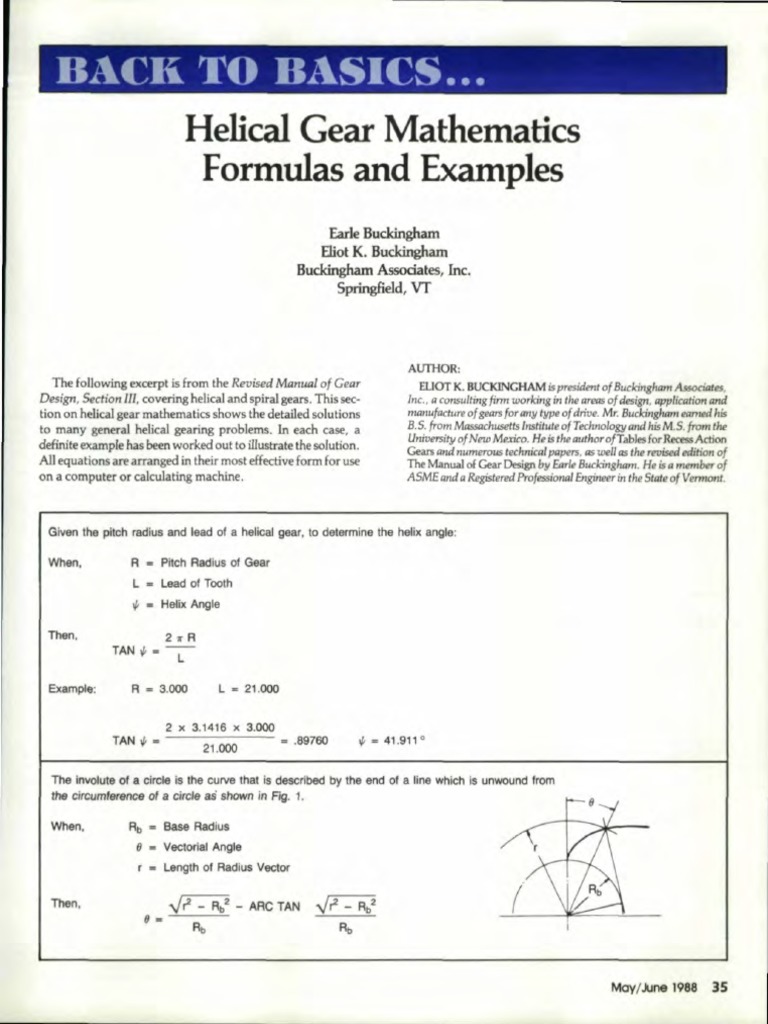 Helical Gear Basic PDF | Download Free PDF | Helix | Gear