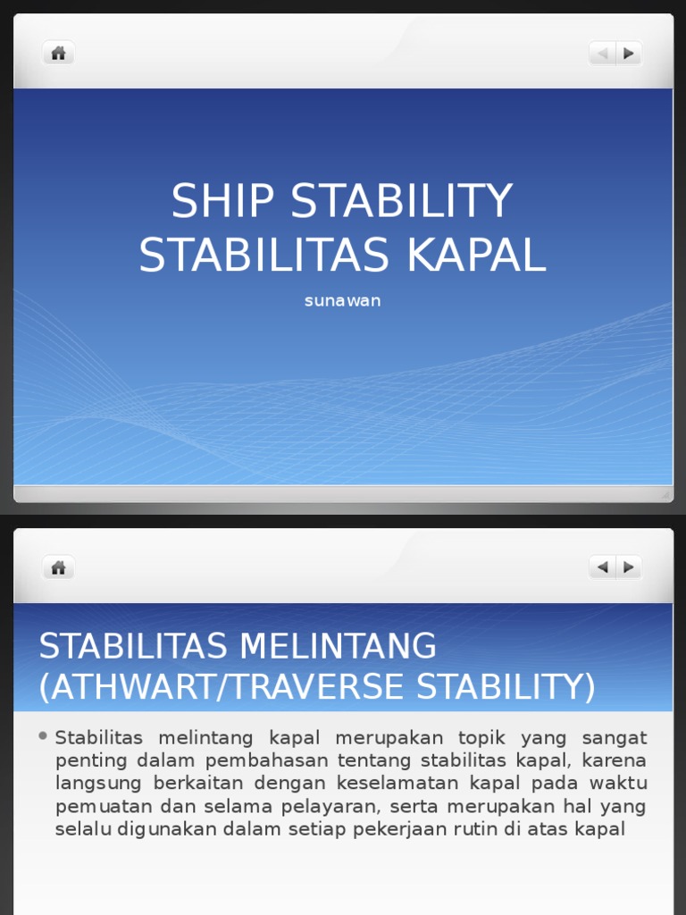 Stabilitas Kapal - Ship Stability Analysis. | PDF