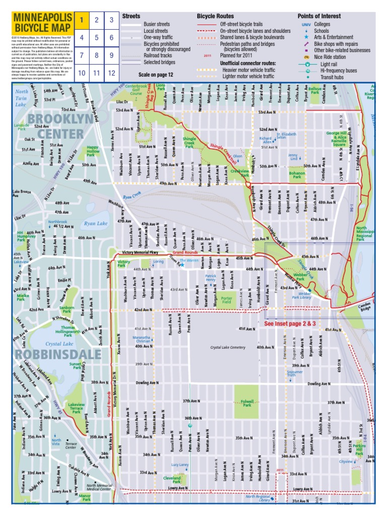Brooklyn Center: Minneapolis Bicycle Map | PDF | Cycling Infrastructure ...