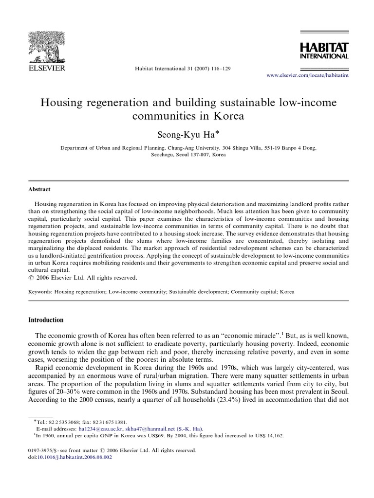 Housing Regeneration | PDF | Human Capital | Urban Renewal