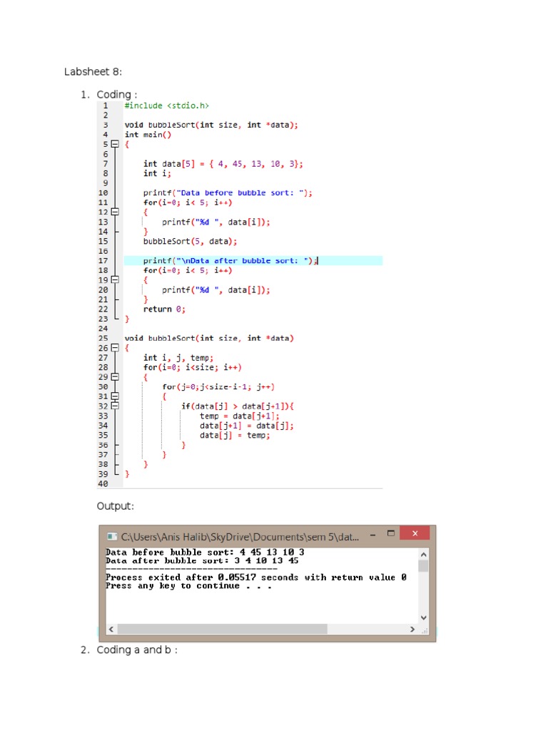Labsheet 8 and 9 | PDF | Algorithms And Data Structures | Computer ...