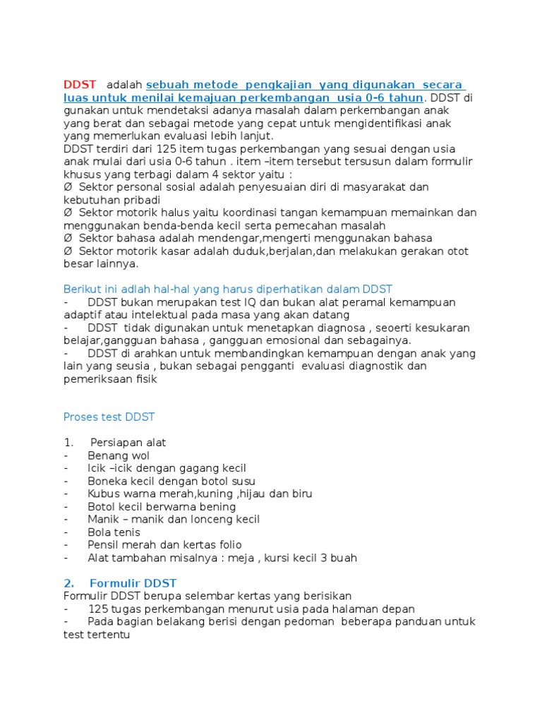 DDST | PDF | Kesehatan Holistik