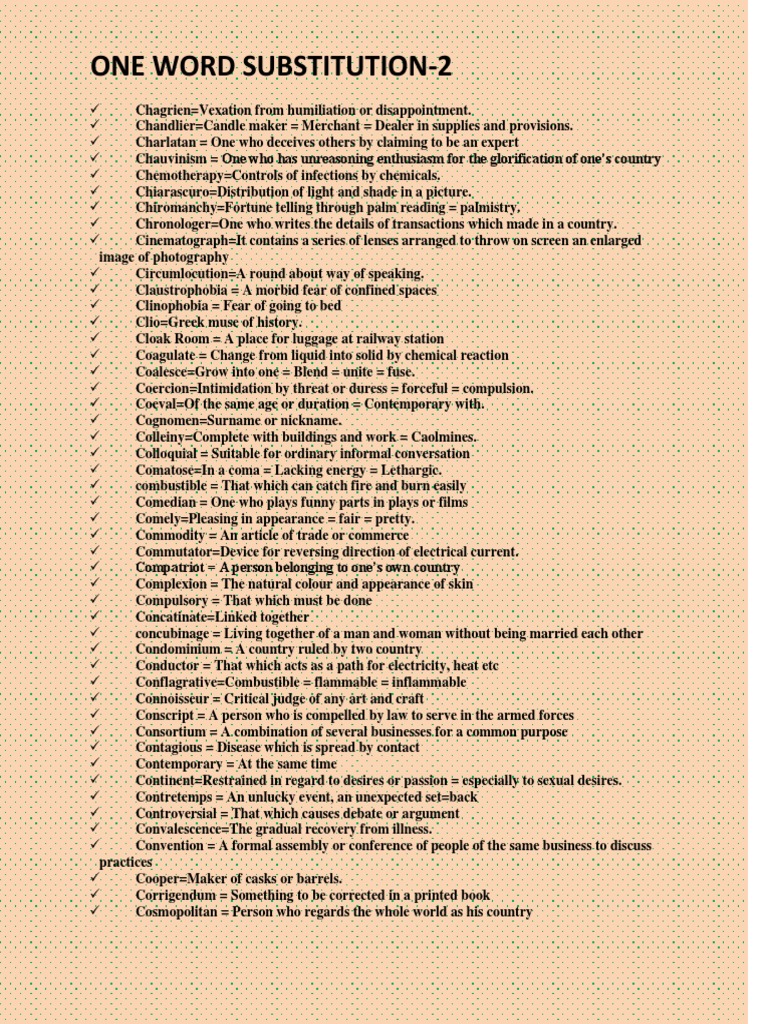 One Word Substitution | PDF
