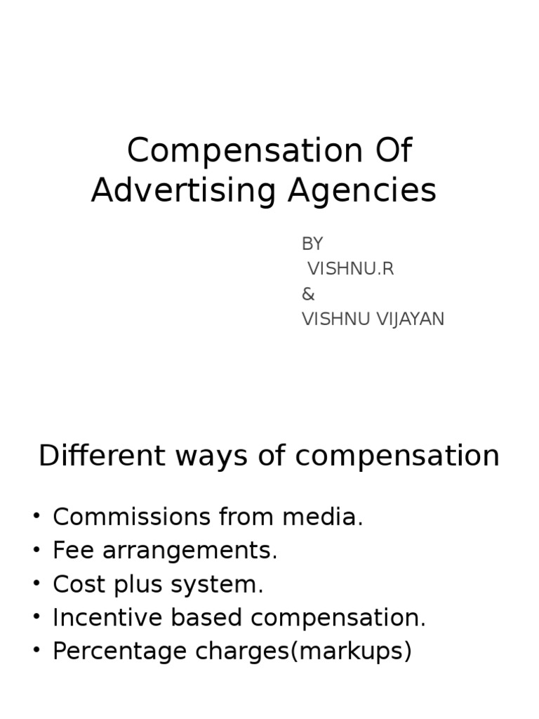 Compensation of Advertising Agencies | PDF