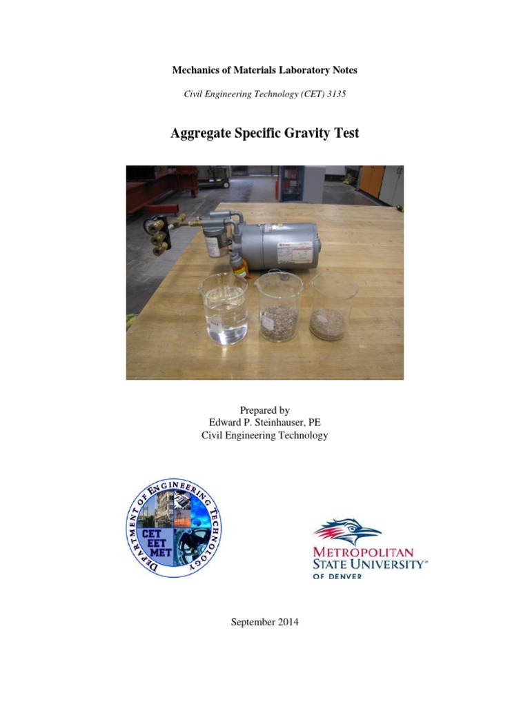 Aggregate Specific Gravity Test: Mechanics of Materials Laboratory ...