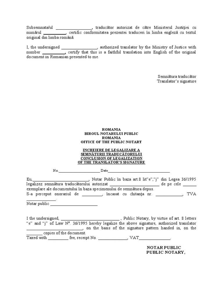 Model Incheiere Traduceri PT Traducatori | PDF