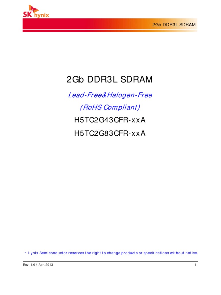 DDR3L SDRAM Technical Specs | PDF | Dynamic Random Access Memory ...