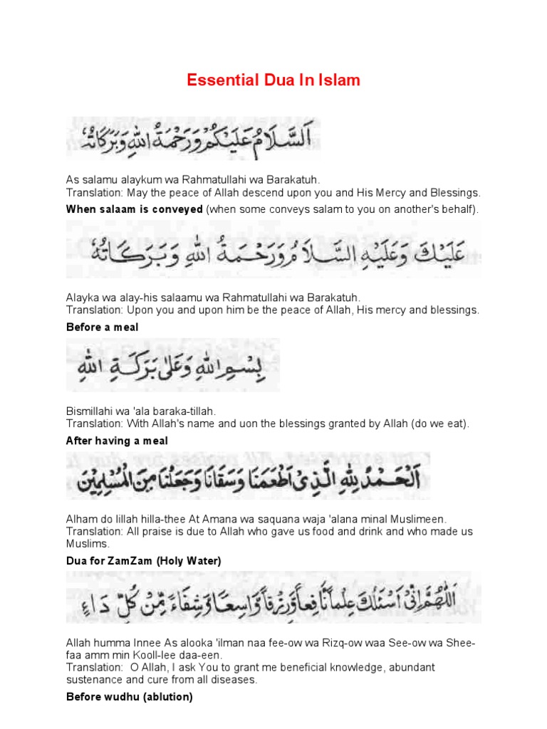 Essential Dua in Islam (Must Read) | PDF | Religious Faiths | Monotheism