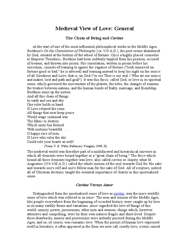 Medieval View of Love - Courtly Love | PDF | Love | Courtship