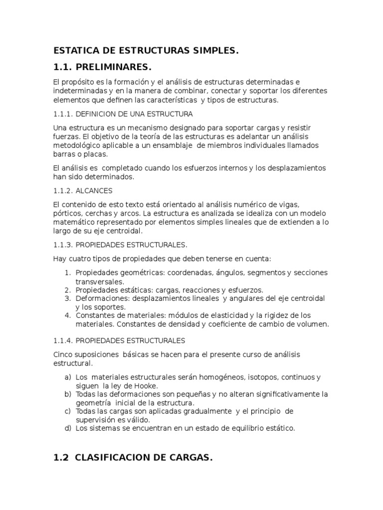 Análisis de Estructuras Simples | PDF | Física | Física Aplicada e ...