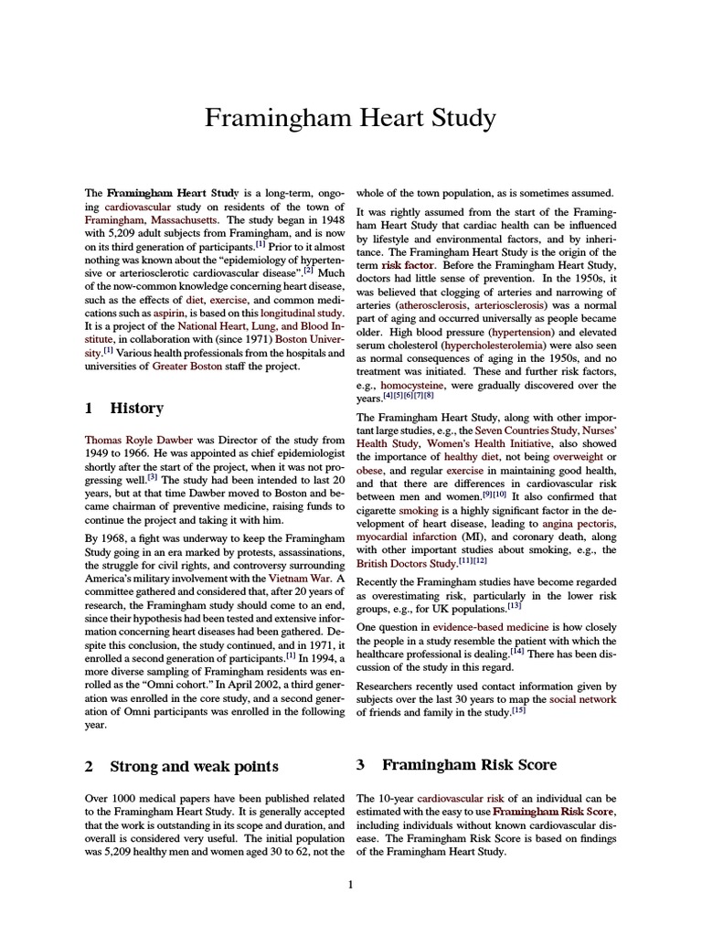 Framingham Heart Study.pdf | Earth & Life Sciences | Biology