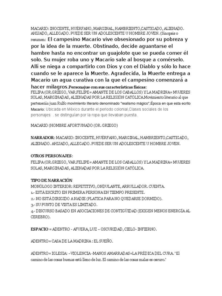 Macario | PDF | México | Infierno