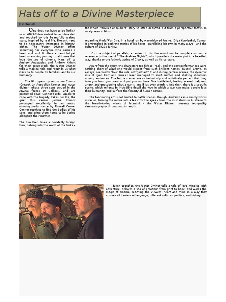 The Water Diviner Review | PDF | Leisure