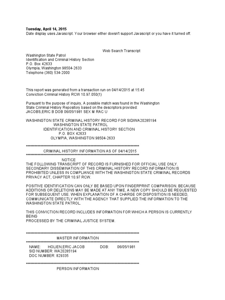 Nomadic Fanatic Arrest Record | PDF | Arrest | Criminal Record