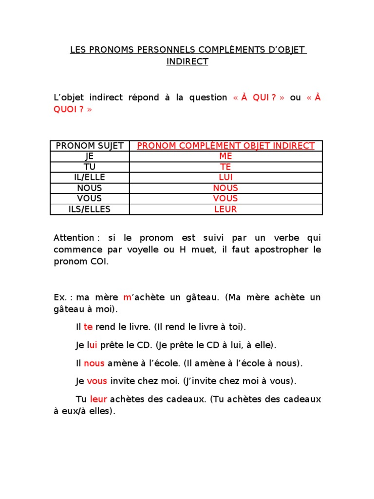 Pronoms Coi | PDF | Bien-être