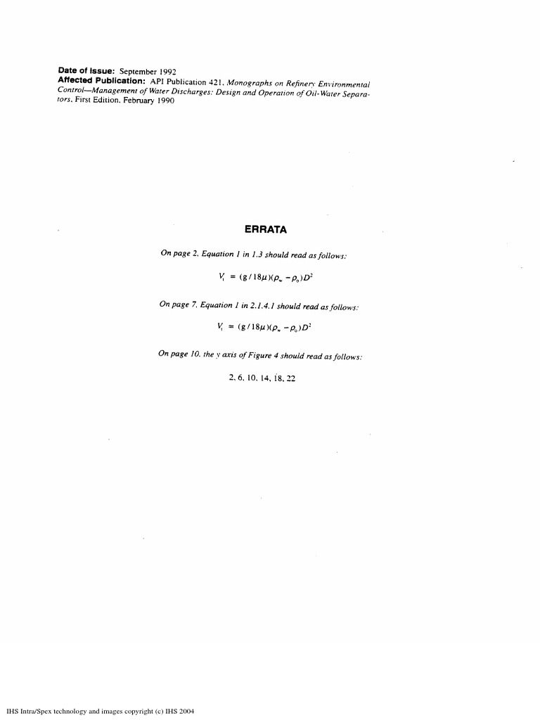 API 421 Separadores API Crudo-Agua | PDF