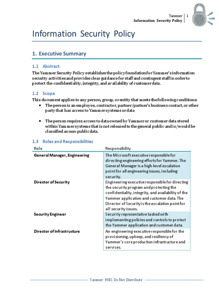 Yammer Security Policy | PDF | Information Security | Regulatory Compliance