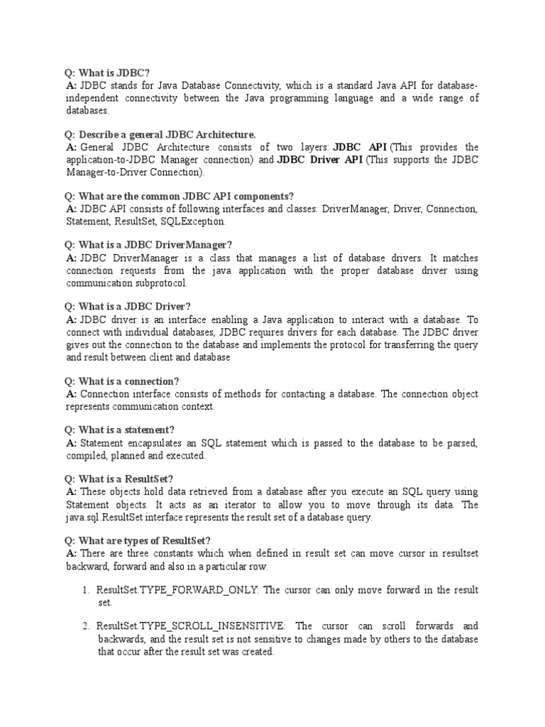JDBC | PDF | Databases | Application Programming Interface