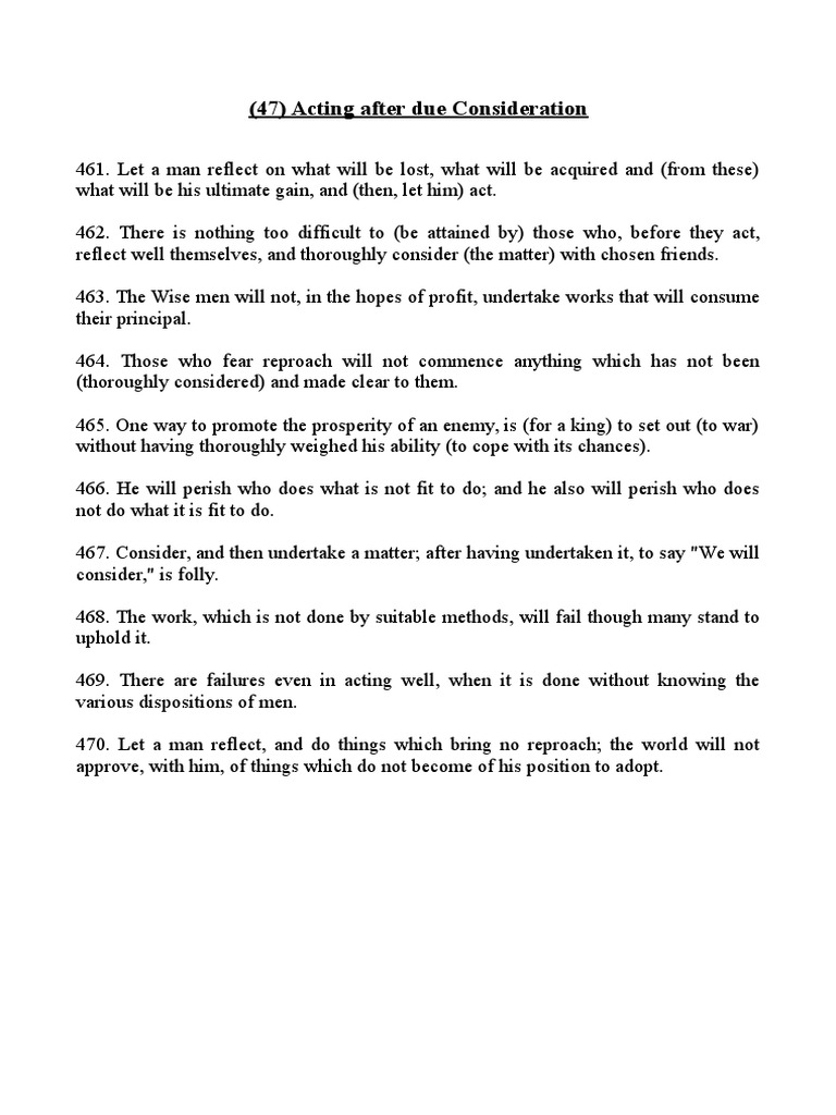 Acting After Due Consideration | PDF