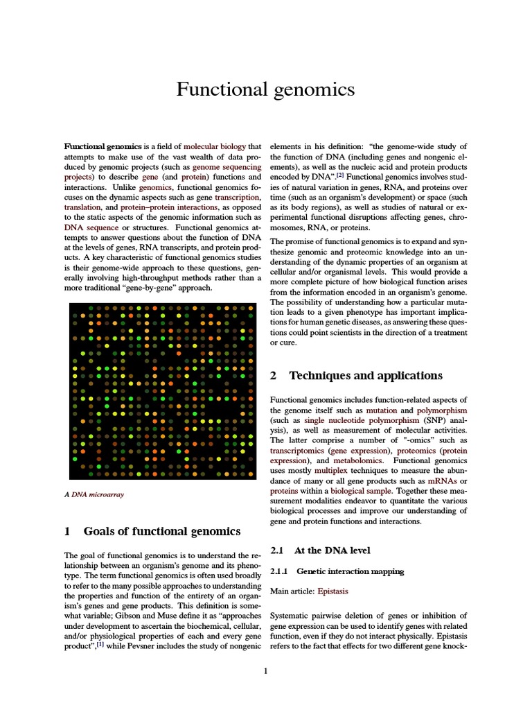 Functional Genomics | PDF | Omics | Genetics