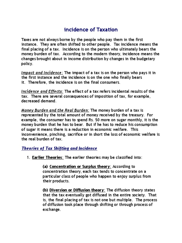 An In-Depth Analysis of Tax Incidence and the Factors that Determine ...