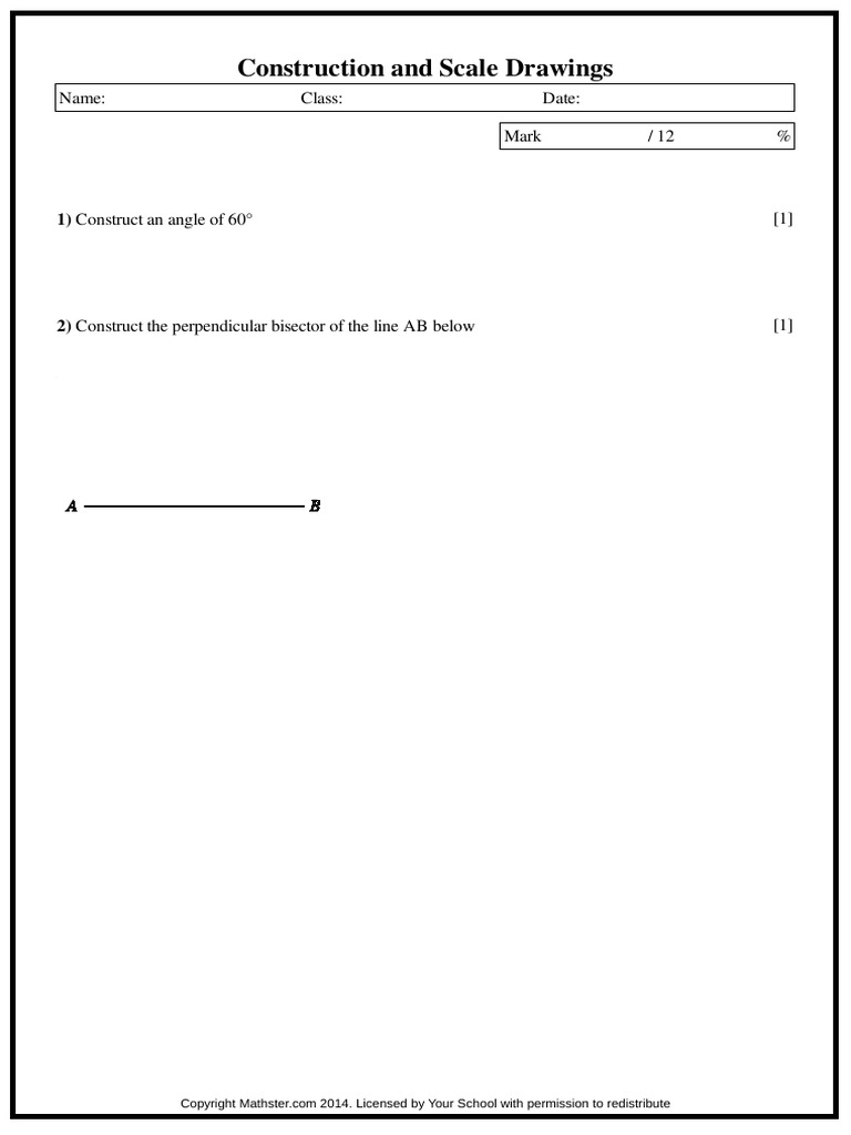 Construction and Scale Drawings | PDF | Perpendicular | Triangle