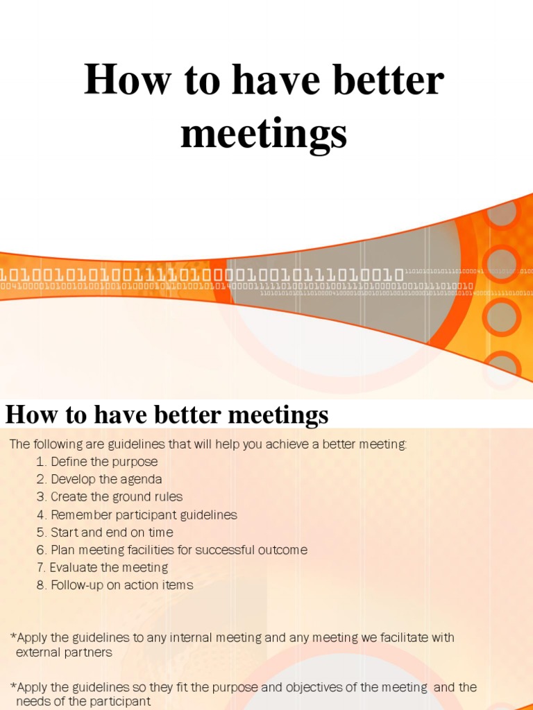 Eight Essential Elements of Highly Effective Meetings | PDF ...