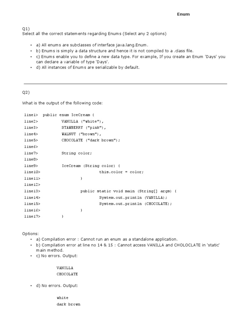 Java Enums Pdf Method Computer Programming Inheritance Object Oriented Programming 0159