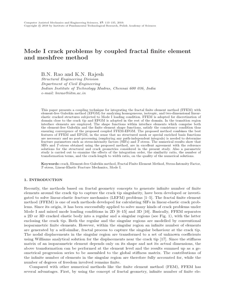 Modo Rompo Problemas Por Junto de Elementos Finitos y El Método Fractal de Malla Libre | PDF ...