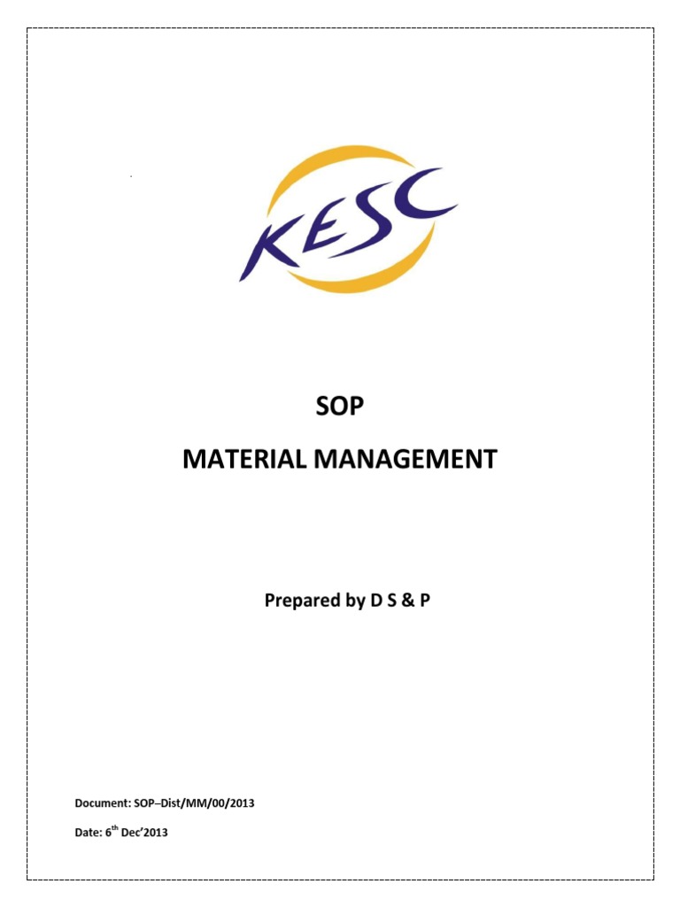 SOP Material Management | Procurement | Supply Chain
