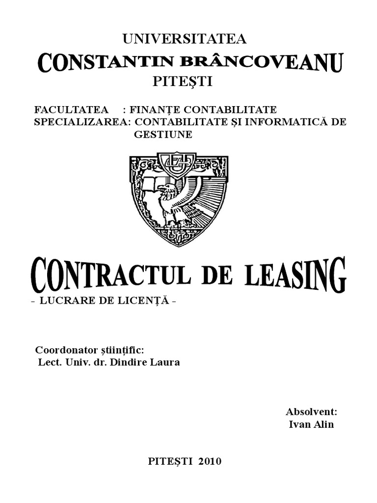 Contractul de Leasing | PDF