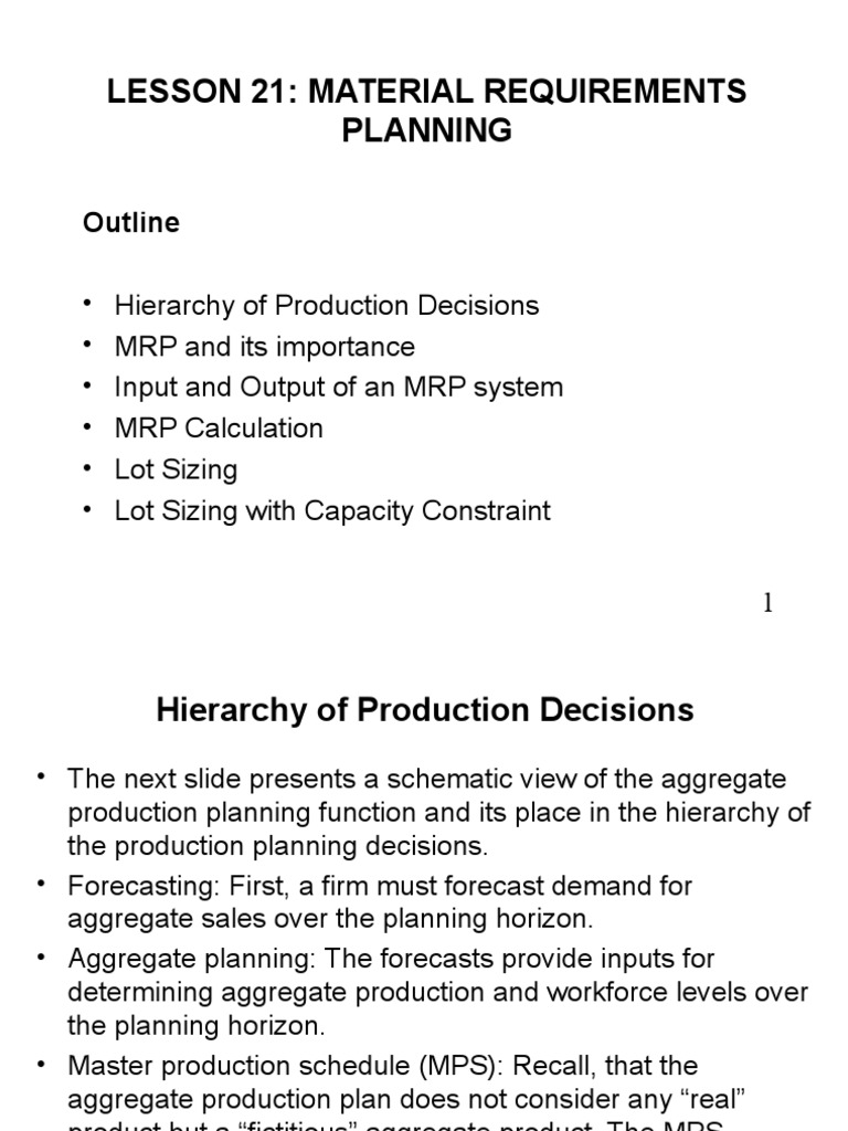 Understanding Material Requirements Planning | PDF | Commercial Item ...