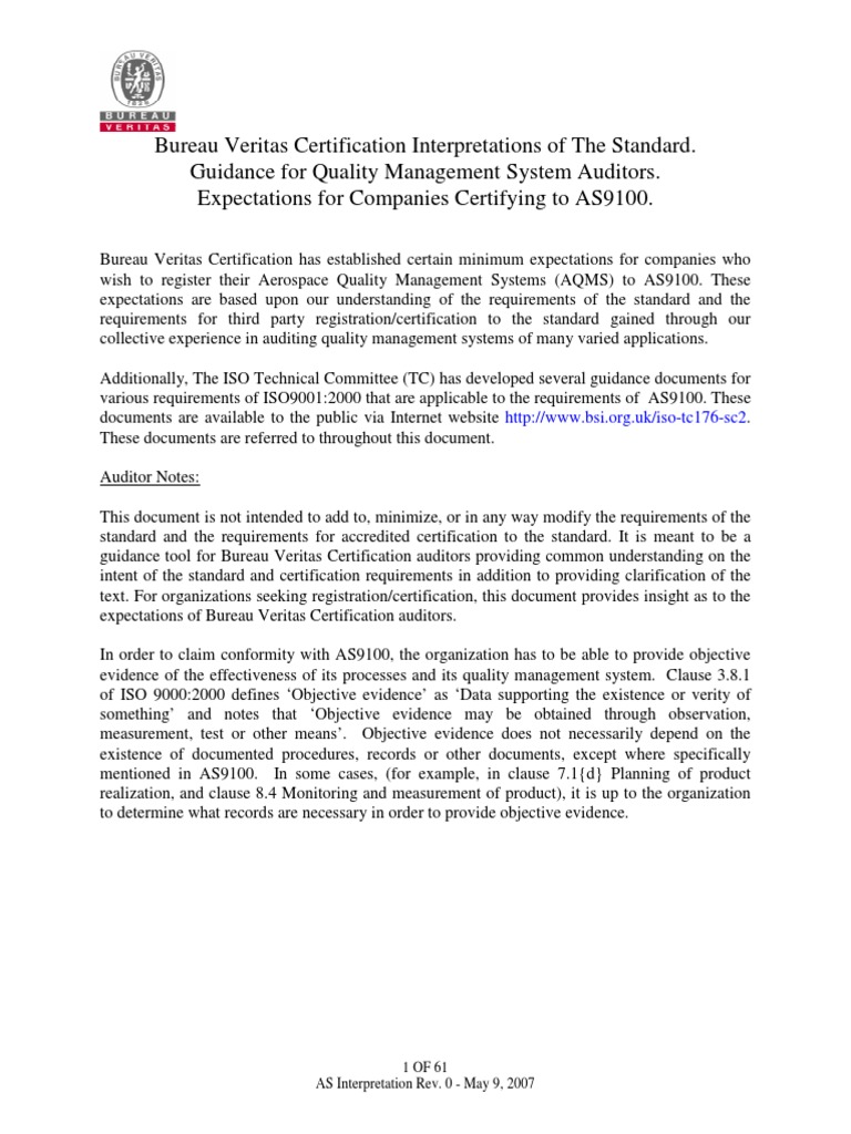 As9100 Interpretations | PDF | Iso 9000 | Quality Management System