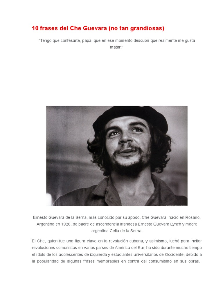 Frases Controversiales del Che Guevara | PDF | Che Guevara | Cuba