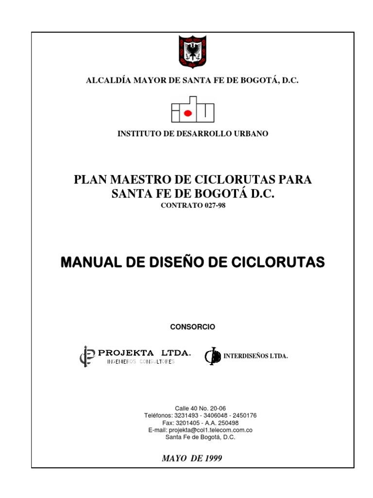 Manual de Diseño de Ciclorutas IDU | PDF | Transporte | Peatonal