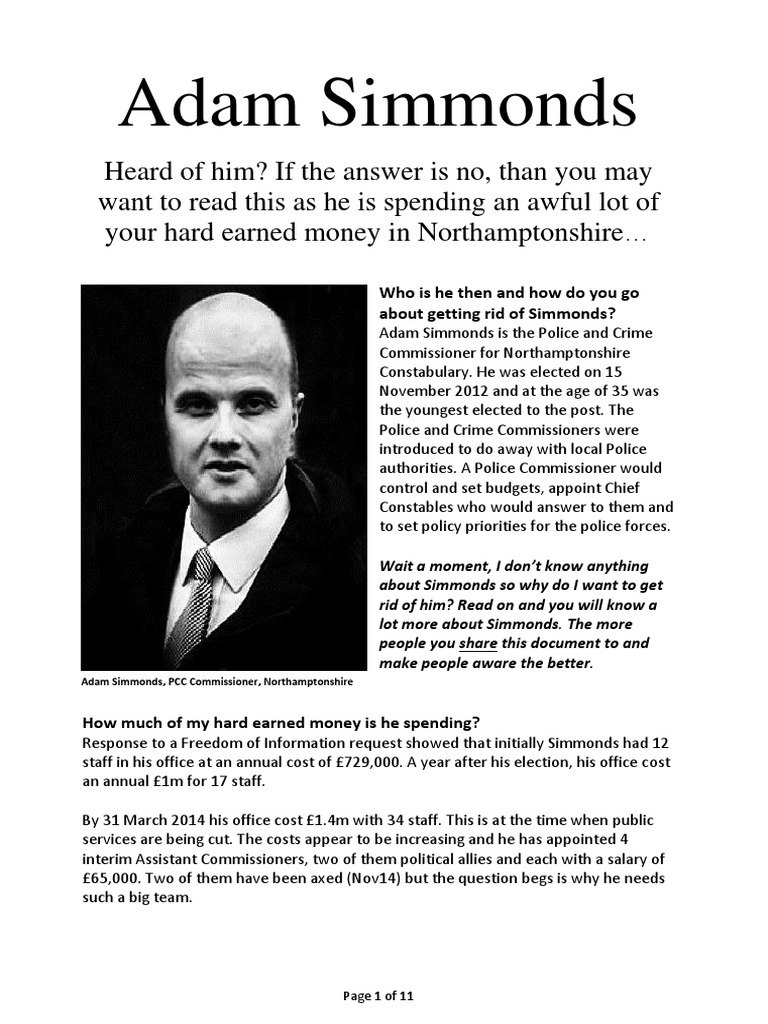 Do You Know Adam Simmonds | PDF | Public Sphere | Government