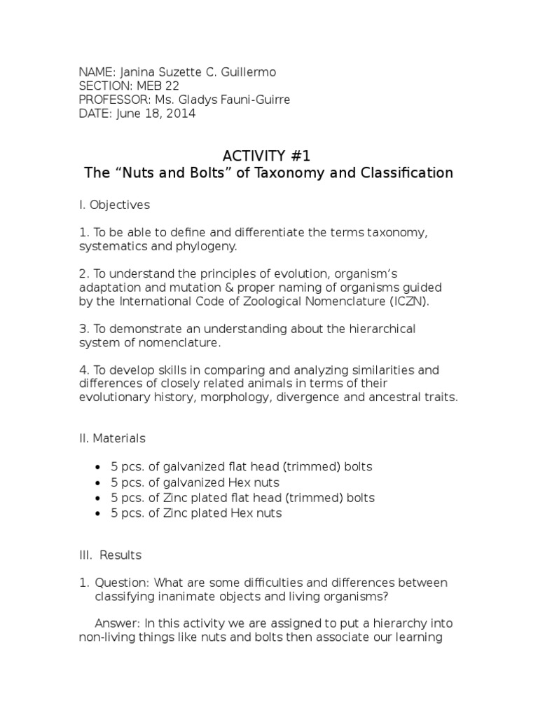 Taxonomy "Nuts and Bolts" | PDF | Taxonomy (Biology) | Organisms